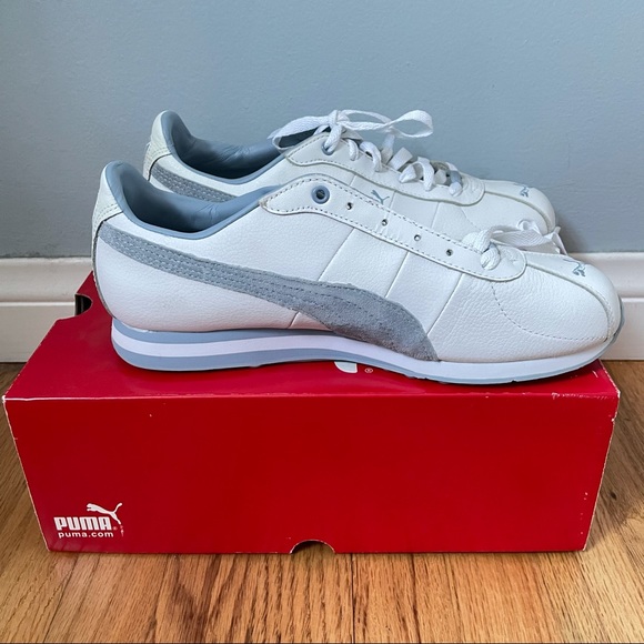 Puma | Shoes | New Puma Turin Leather White Blue Sneakers | Poshmark
